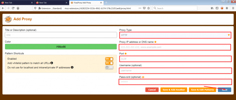 How to use FoxyProxy - HydraProxy