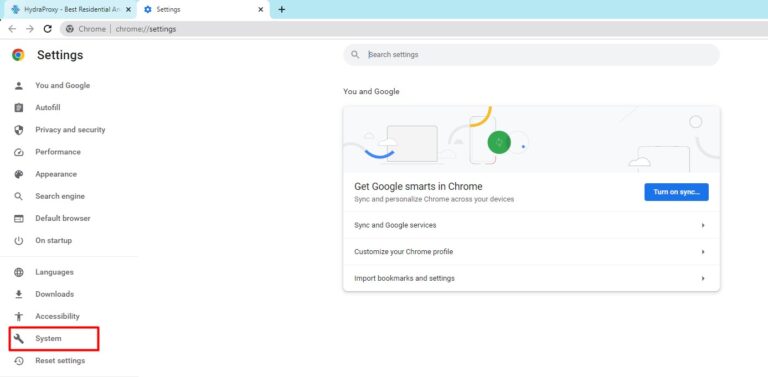 How to set up proxies in Google Chrome - HydraProxy