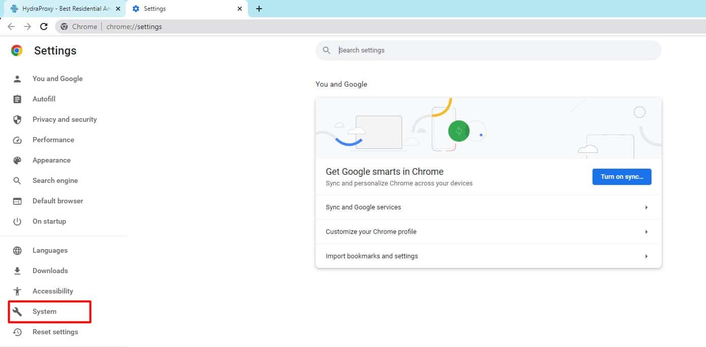How to set up proxies in Google Chrome - HydraProxy