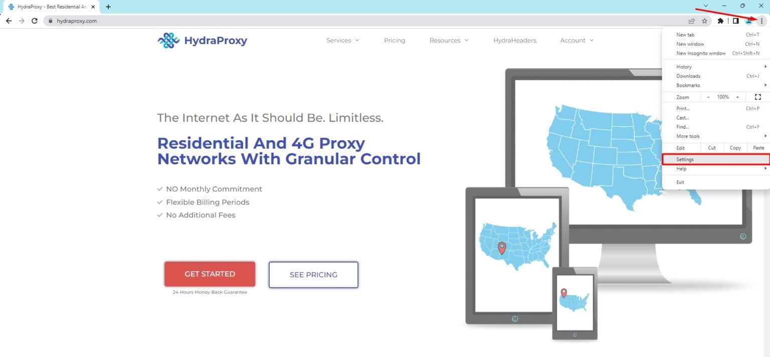How to set up proxies in Google Chrome - HydraProxy