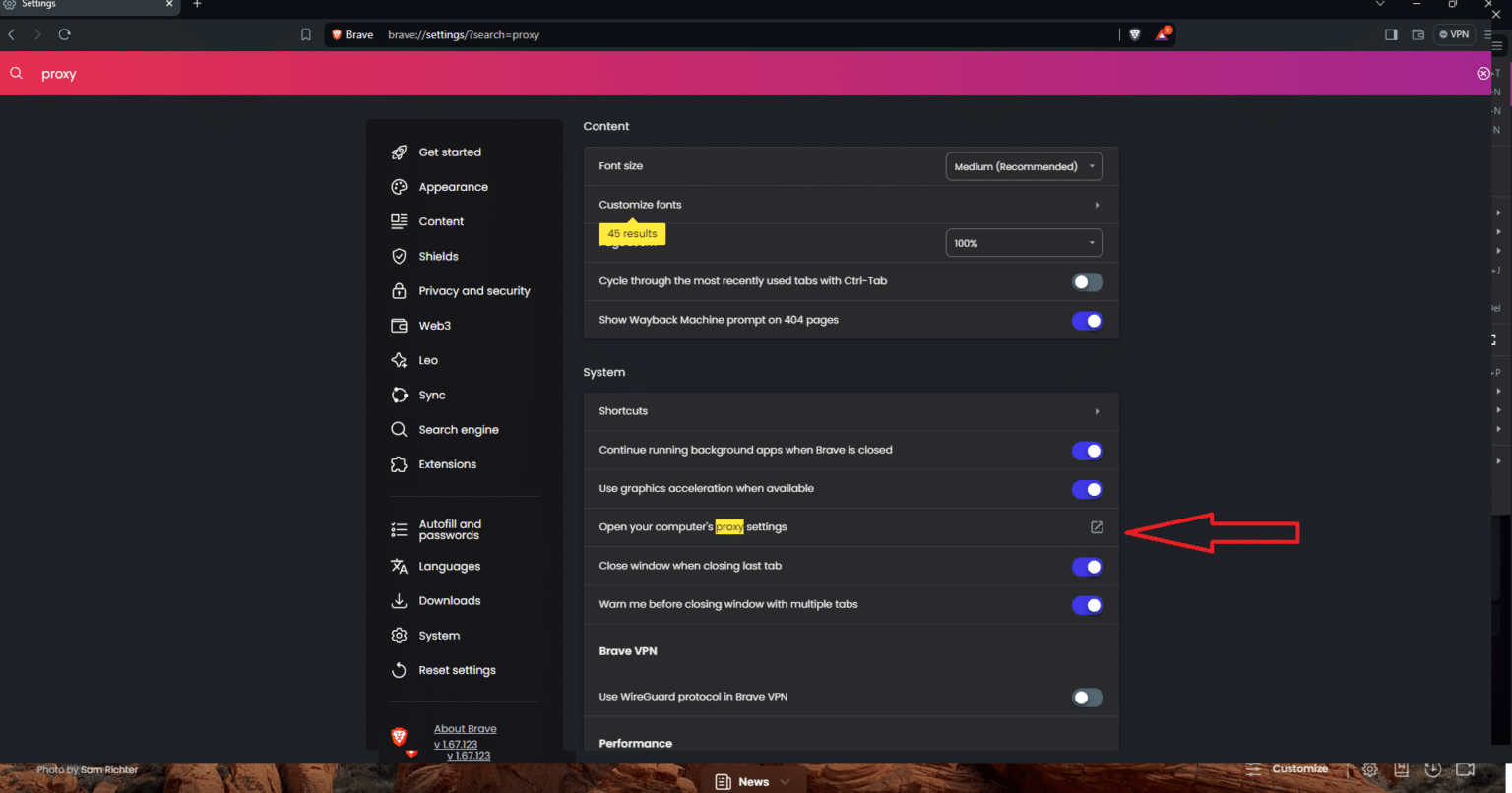 Setting up a proxy in Brave Browser - HydraProxy